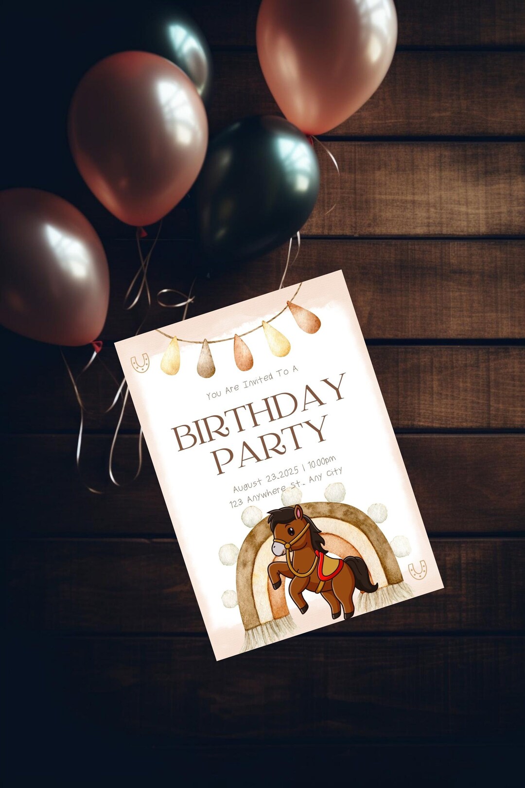 Horse Birthday Party Invitation, Pony Party Invitation , Puppy Pawty ...