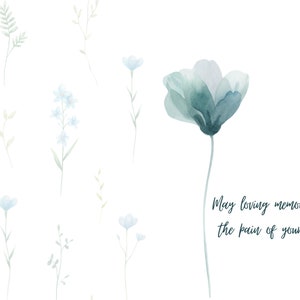 Blue Watercolor Floral Condolence Card Sending Hugs - Etsy