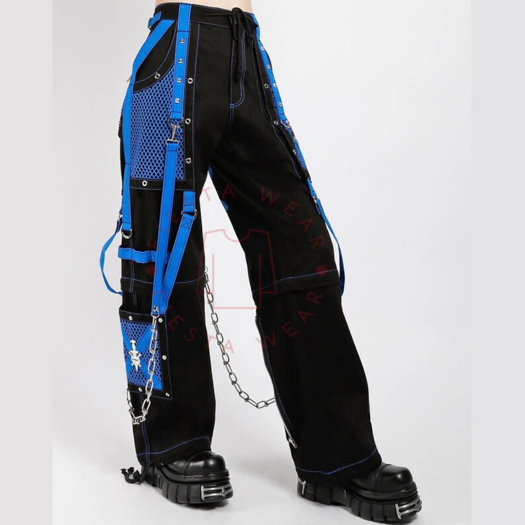 Tripp Symbol Pants Black / Blue Handmade Men Pant Alternative Punk Rock ...