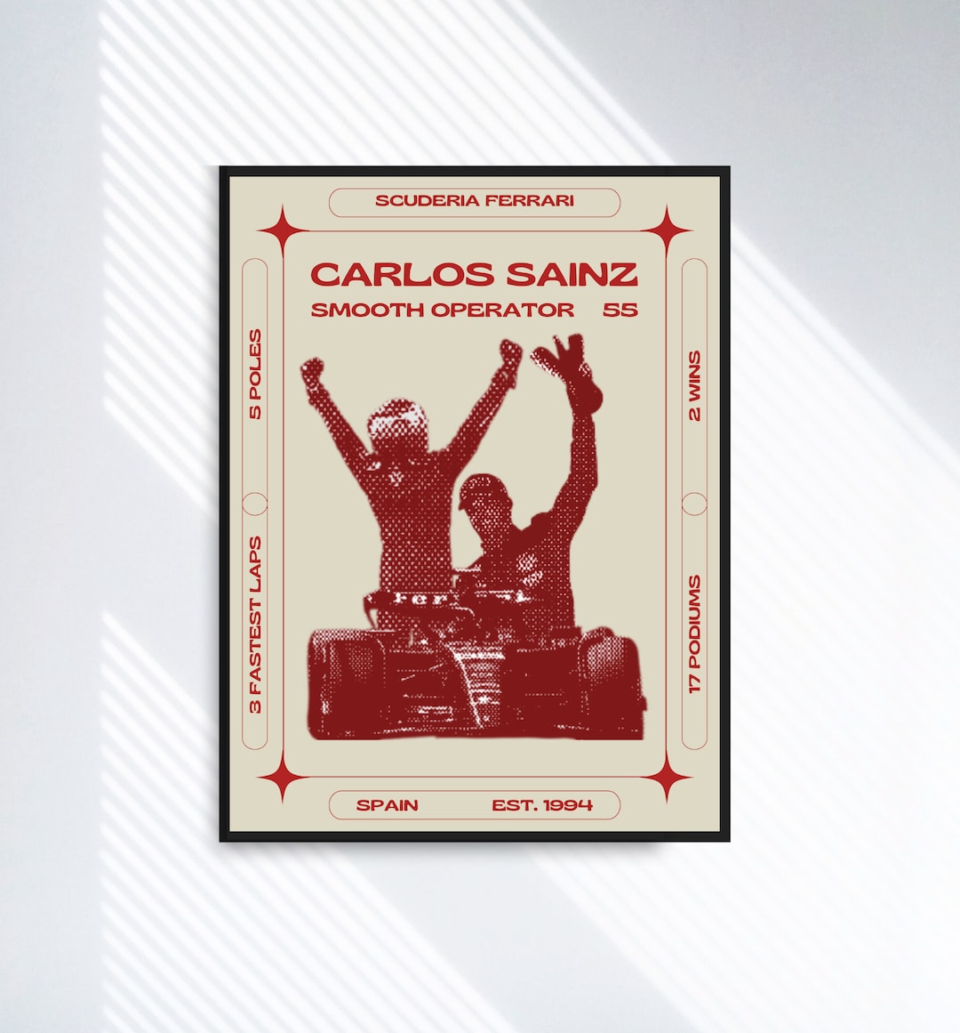 Carlos Sainz Ferrari Poster, F1 Digital Print, Wall Art, Printable - Etsy