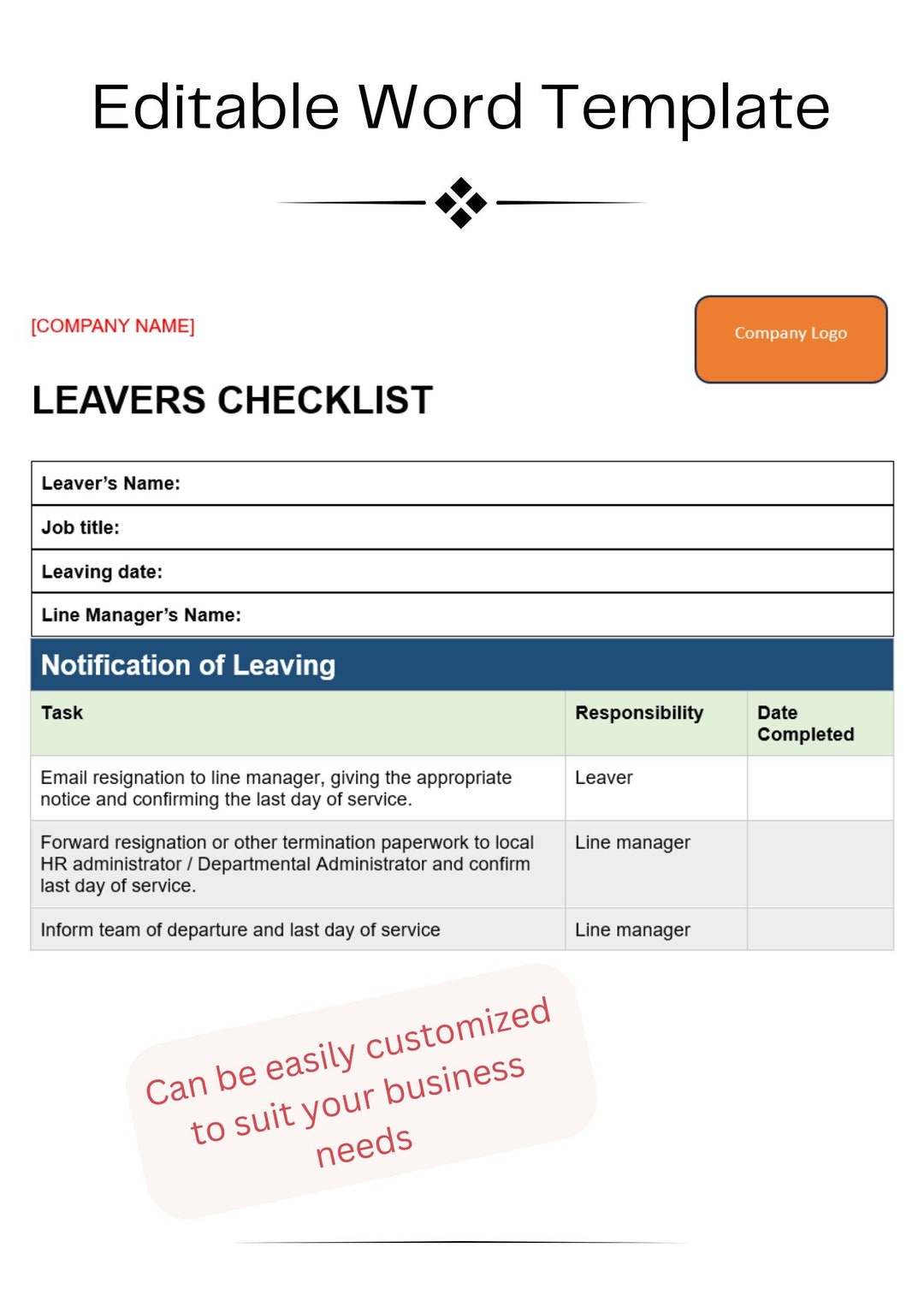 Comprehensive Leavers Process Bundle Leavers Checklist Exit Interview ...