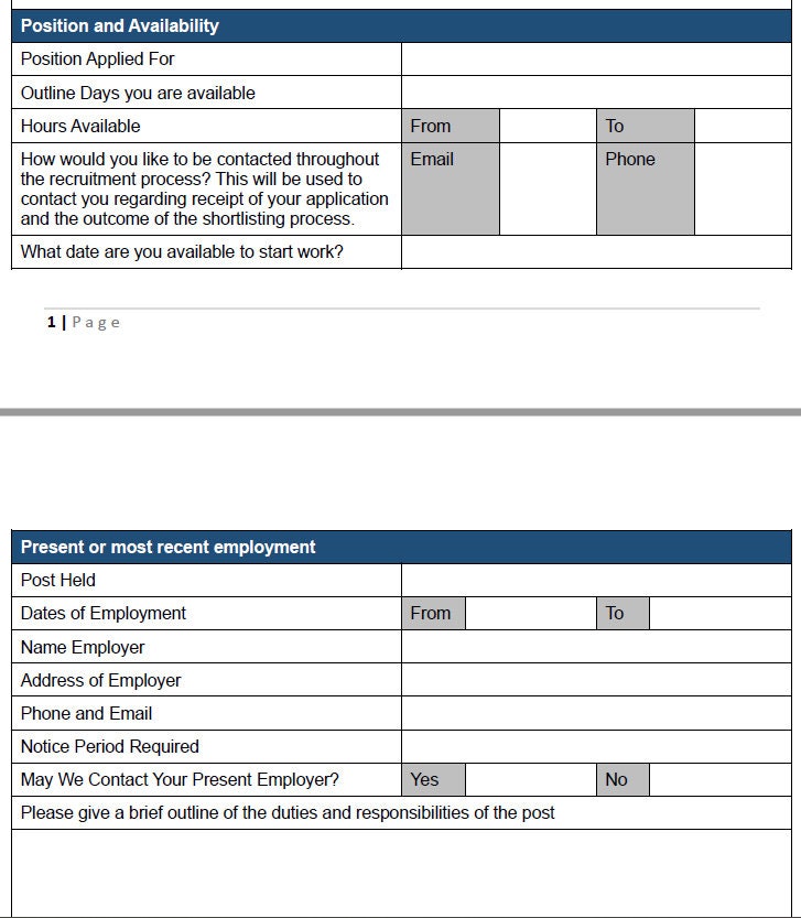Editable Job Application Form Template Streamline Hiring for Small ...