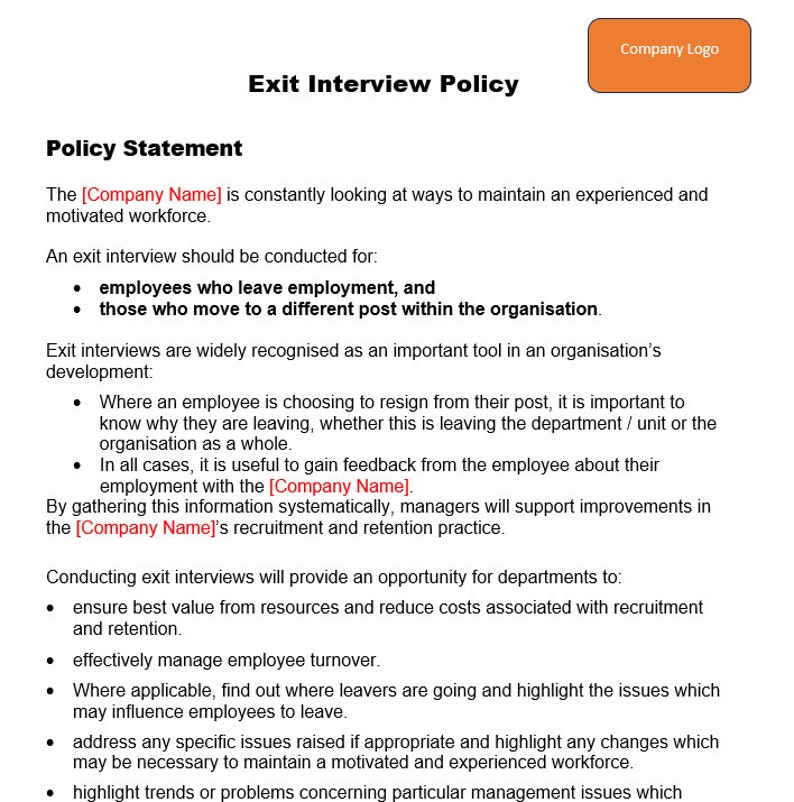 Comprehensive Leavers Process Bundle Leavers Checklist Exit Interview ...