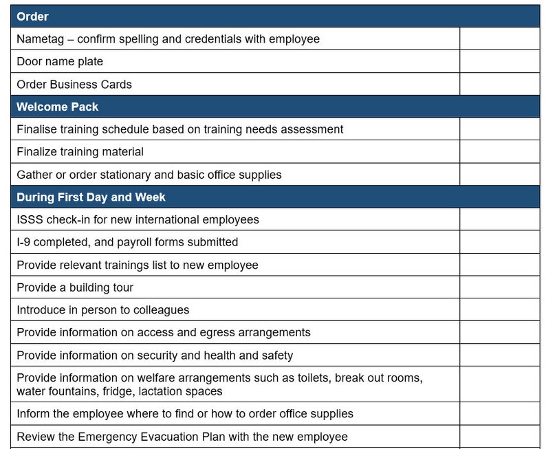 Employee Onboarding Checklist Template New Starter Checklist HR Manager ...