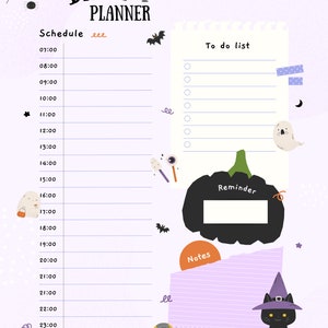 Purple Spooky Daily Planner Printable Digital Download - Etsy