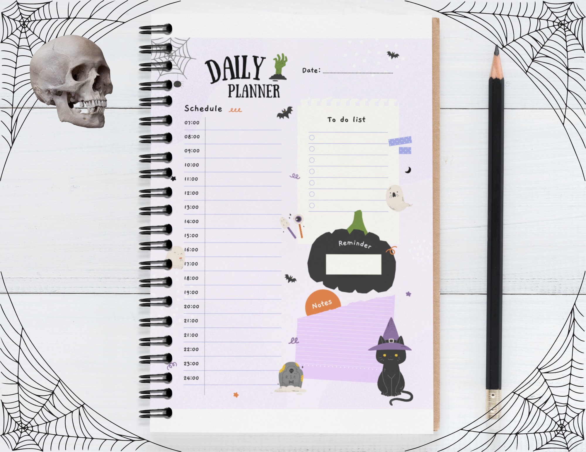 Purple Spooky Daily Planner Printable Digital Download - Etsy