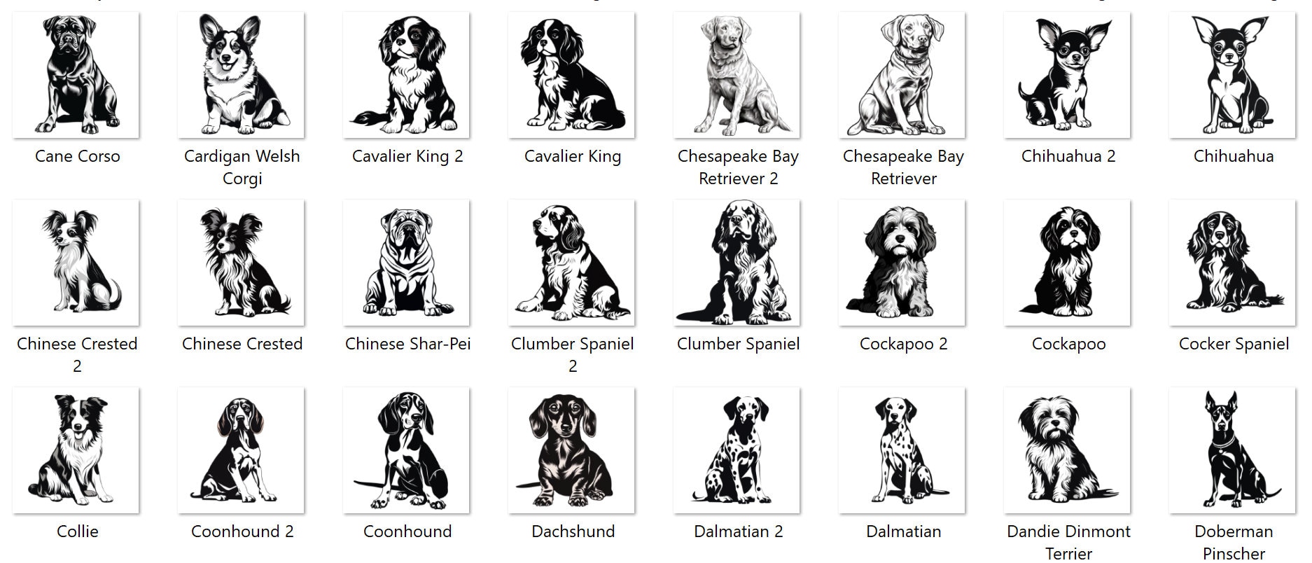 214 Chien SVG, Clipart chien, Race de chien SVG, Fichiers coupés SVG ...