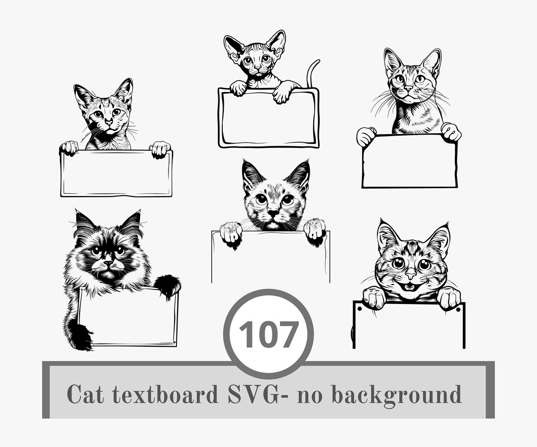 107 Cat Head With Textbox Svg, Cat Head Clipart, Cat Breed Svg , Cat ...
