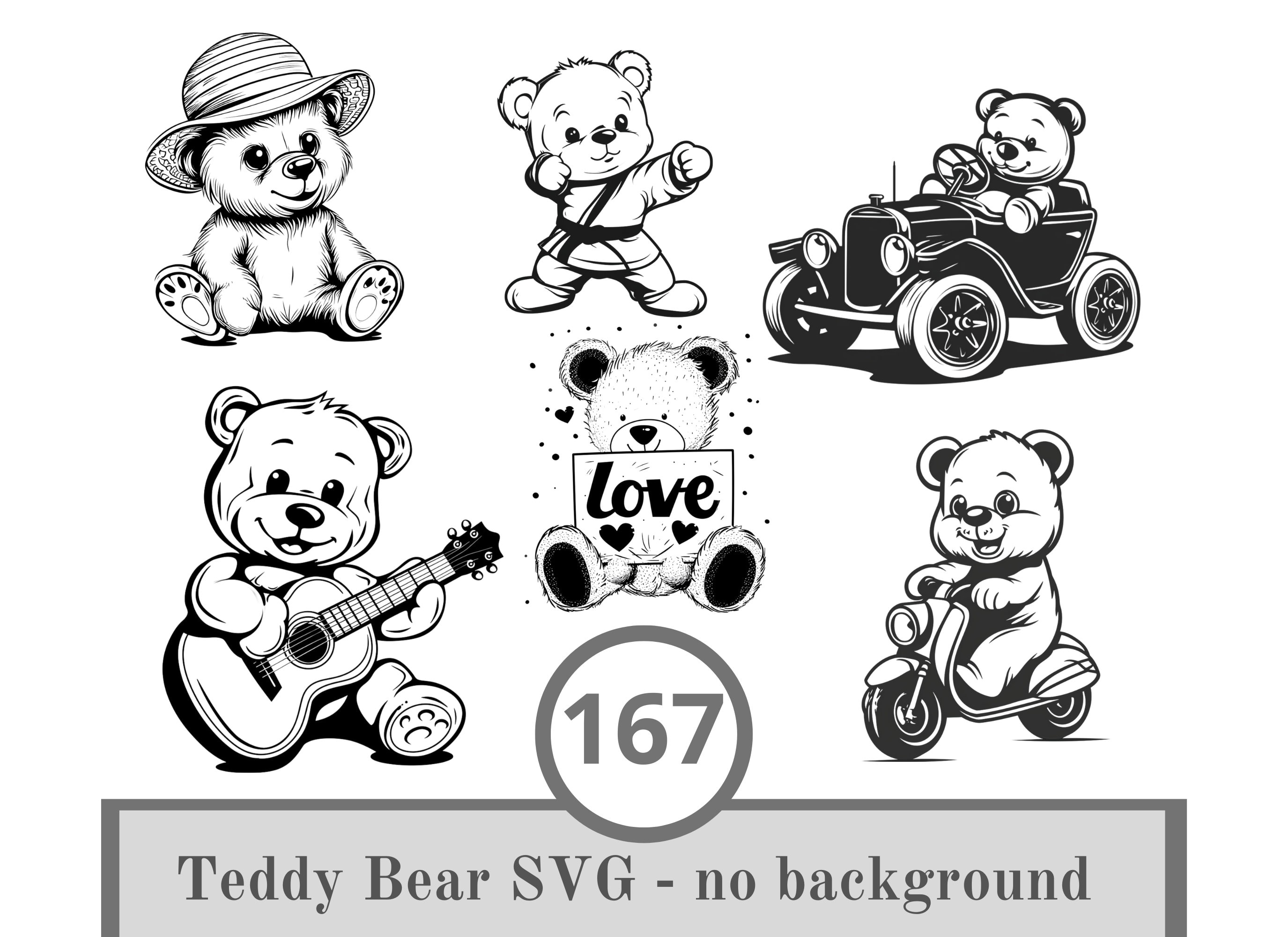 167 Cute Teddy Bear Svg for Cricut ,teddy Bear Clipart ,laser Engraving ...
