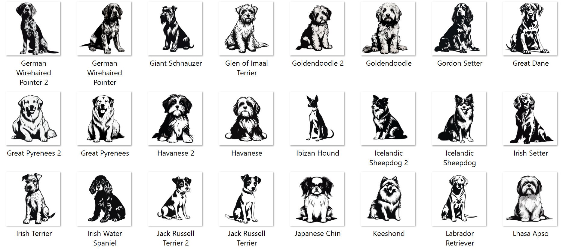 214 Chien SVG, Clipart chien, Race de chien SVG, Fichiers coupés SVG ...