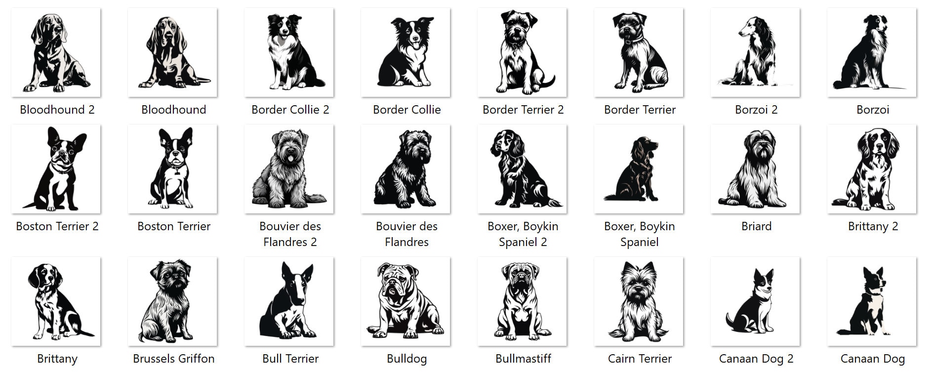 214 Chien SVG, Clipart chien, Race de chien SVG, Fichiers coupés SVG ...