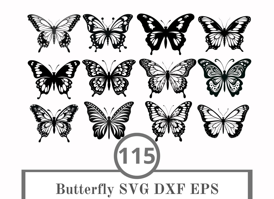 115 Butterfly Svg for Silhouette Svg Laser Cut Dxf Butterfly Clipart ...
