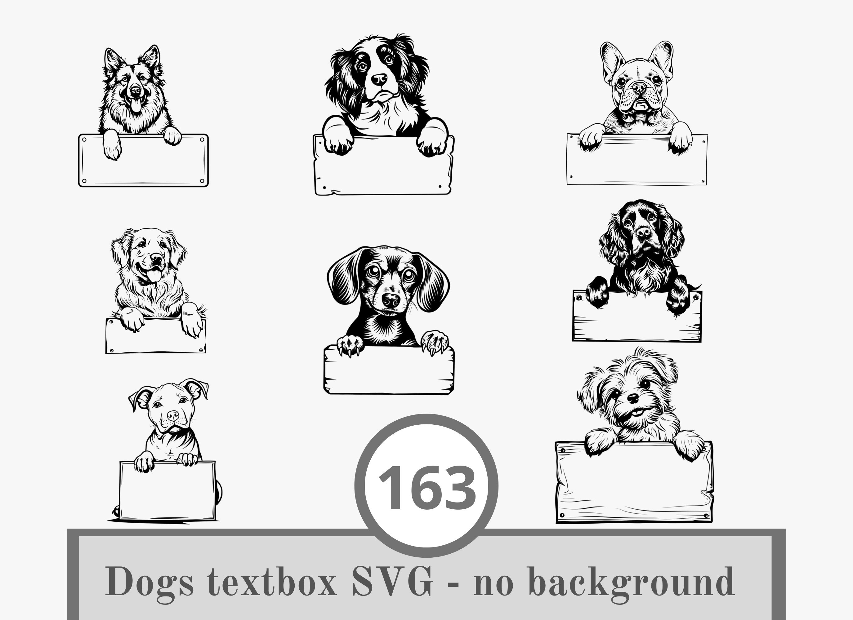 163 Dogs Svg Bundle With Textbox, Dog Svg for Cricut,dog Breed Svg ...