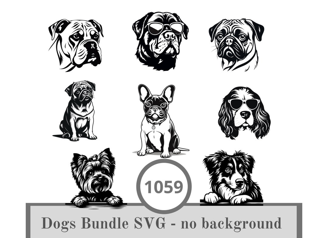 Dog SVG Bundle for Laser Engraving and Cricut - Pet Breed Clipart ...