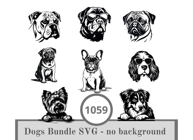 Dog SVG Bundle for Laser Engraving and Cricut - Pet Breed Clipart ...