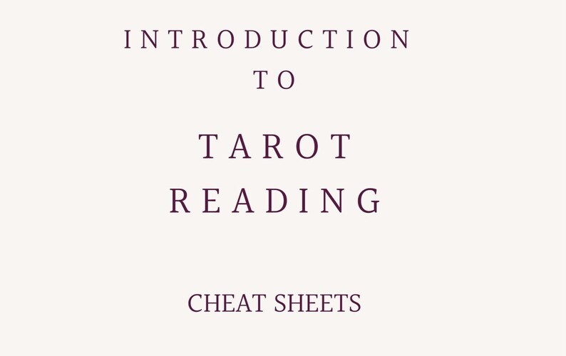 Tarot Reading Cheat Sheets - Etsy