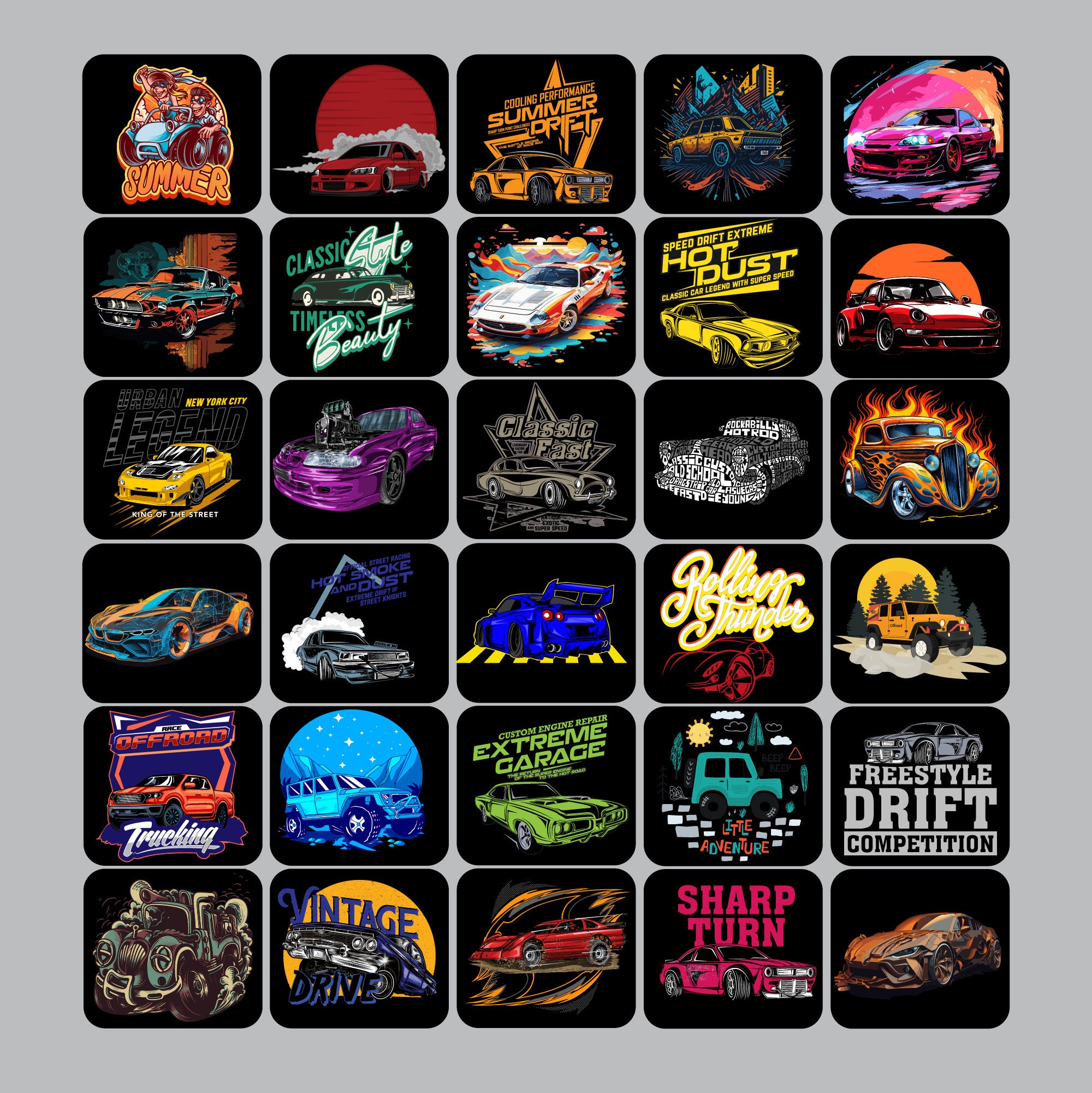 Car T Shirt Design Bundle 100 Retro Car Streetwear Urban Shirt - Etsy ...