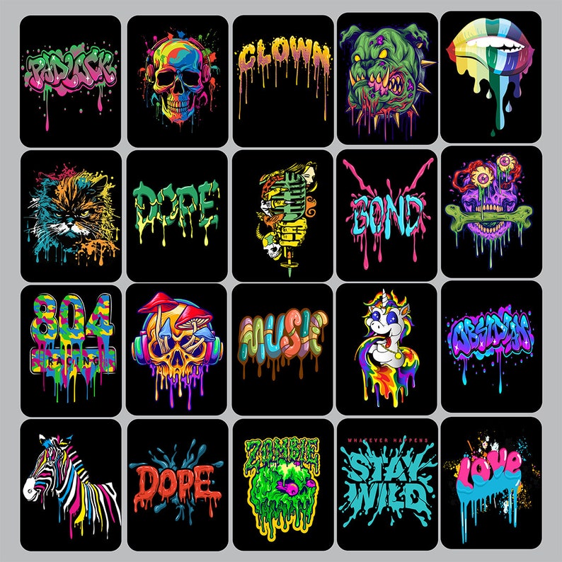 Color Drip Tshirt Design Premium Colorful Tshirt Designs Bundle Jaw ...