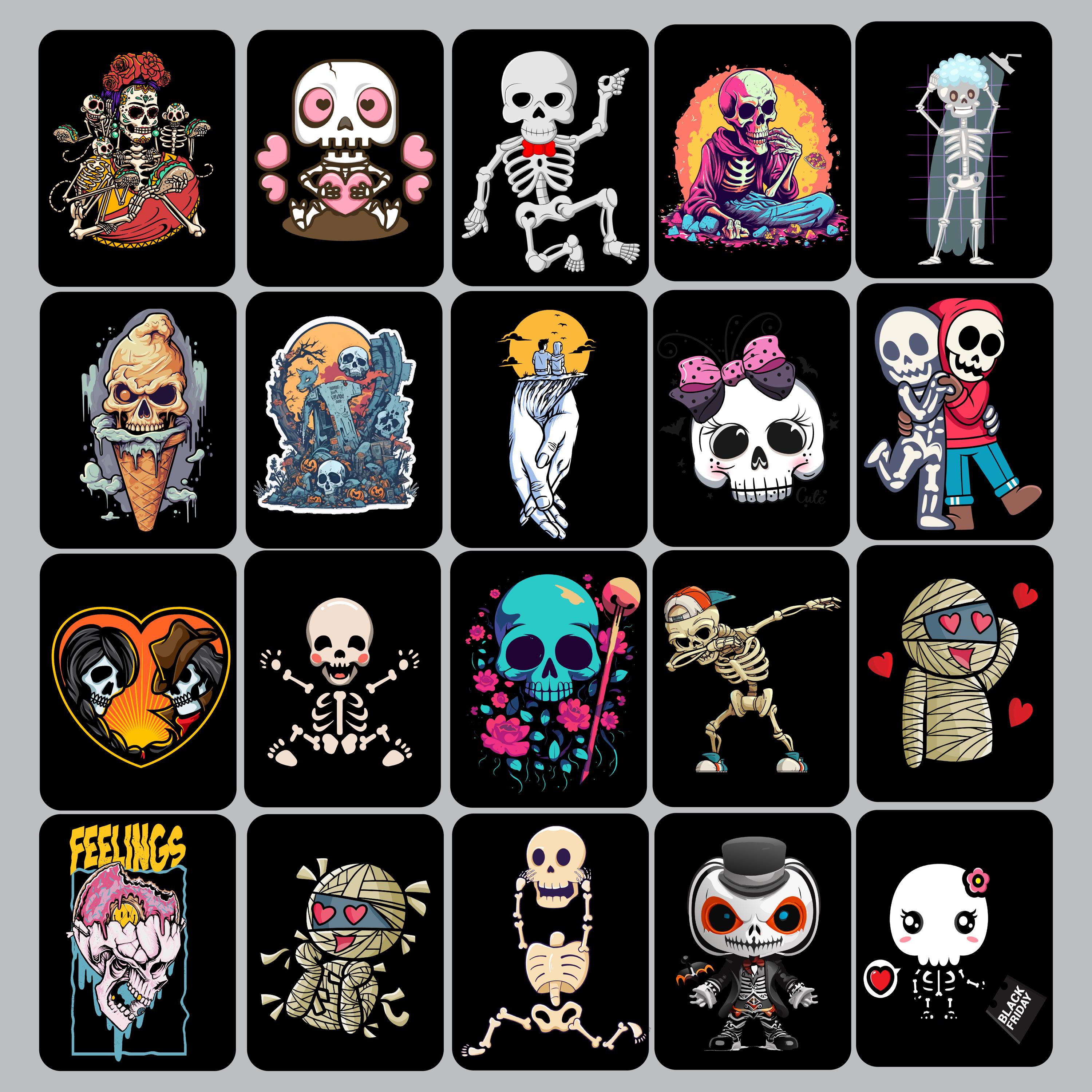 Skull Svg Skulls Png Skeleton Svg Design Bundle Funny Skeleton Svg ...