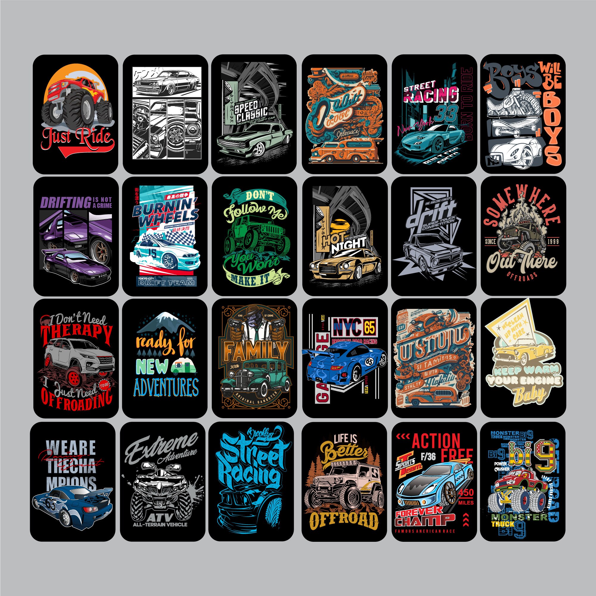 Car T Shirt Design Bundle 100 Retro Car Streetwear Urban Shirt - Etsy UK