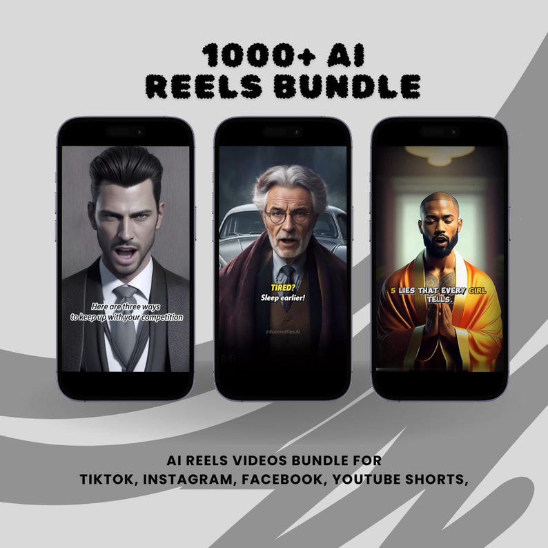 Ai Reels Bundle Instagram Reels Youtube Shots Facebook Reel You Tube Reel Bundle Motivational ...