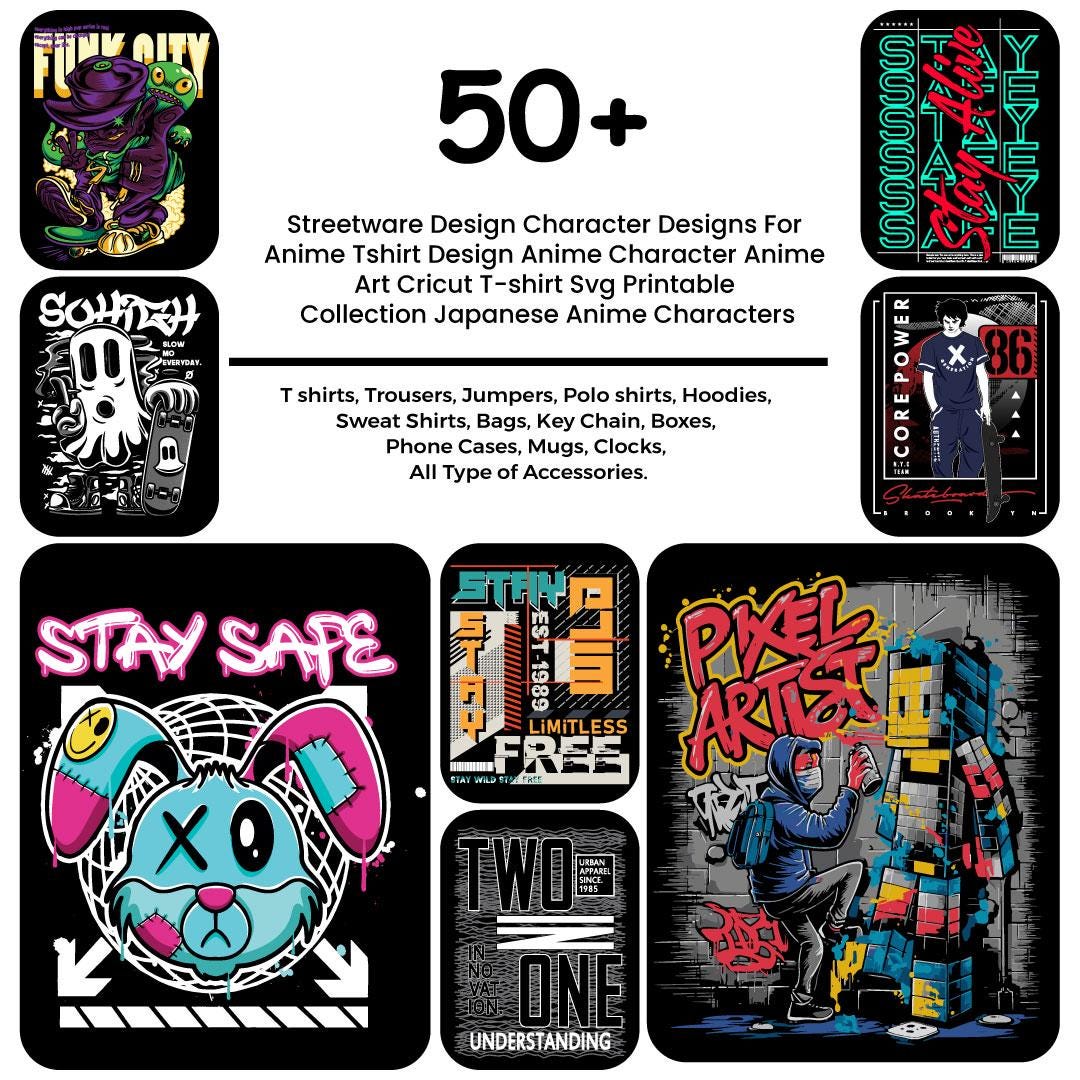 Streetwear Design Character Designs for Anime Tshirt Design Anime ...