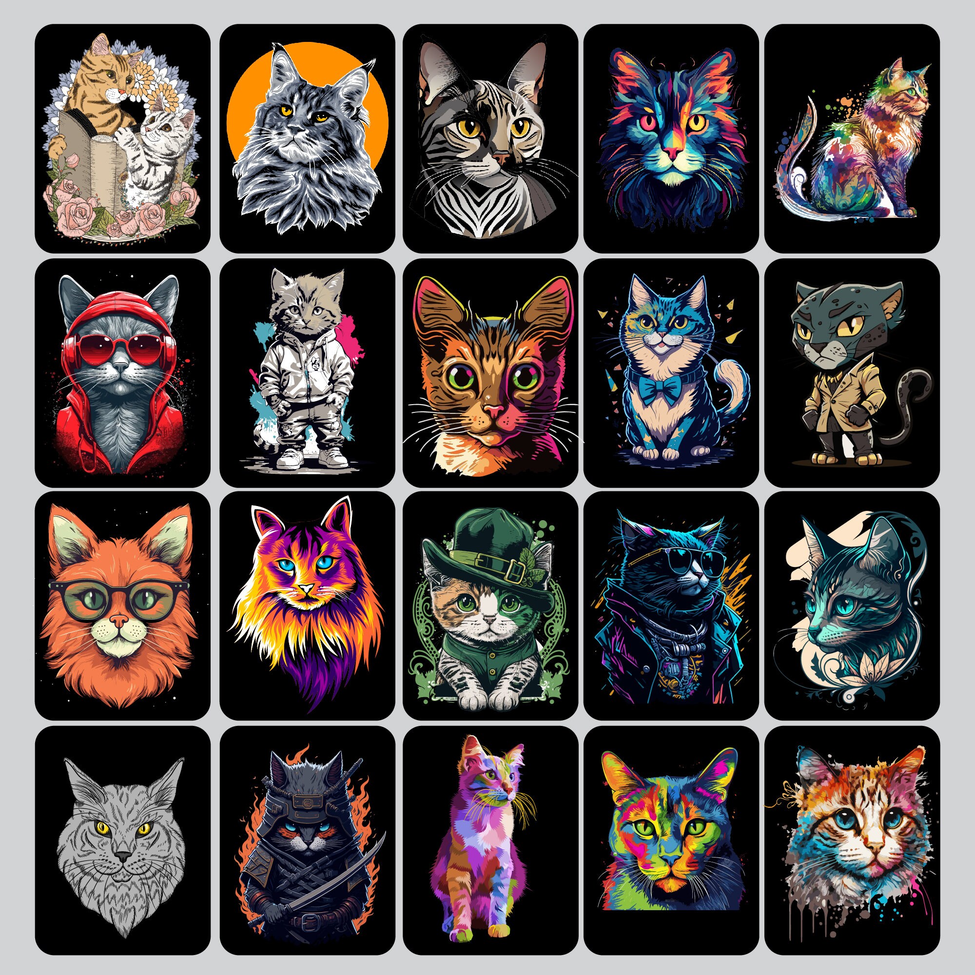 Cat Svg Tshirt Bundle Pet Designs Cat Kitten Love Urban Streetwear T ...