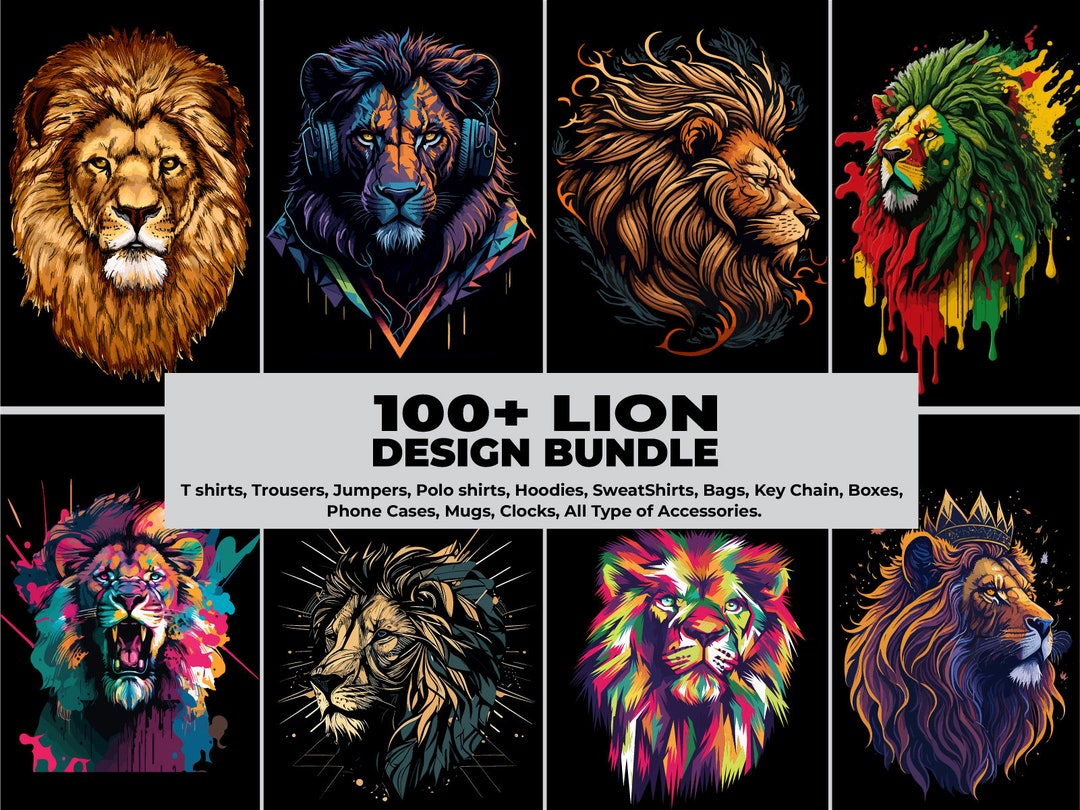 Lion SVG Bundle: Urban Streetwear T-shirt Designs (commercial Use) - Etsy