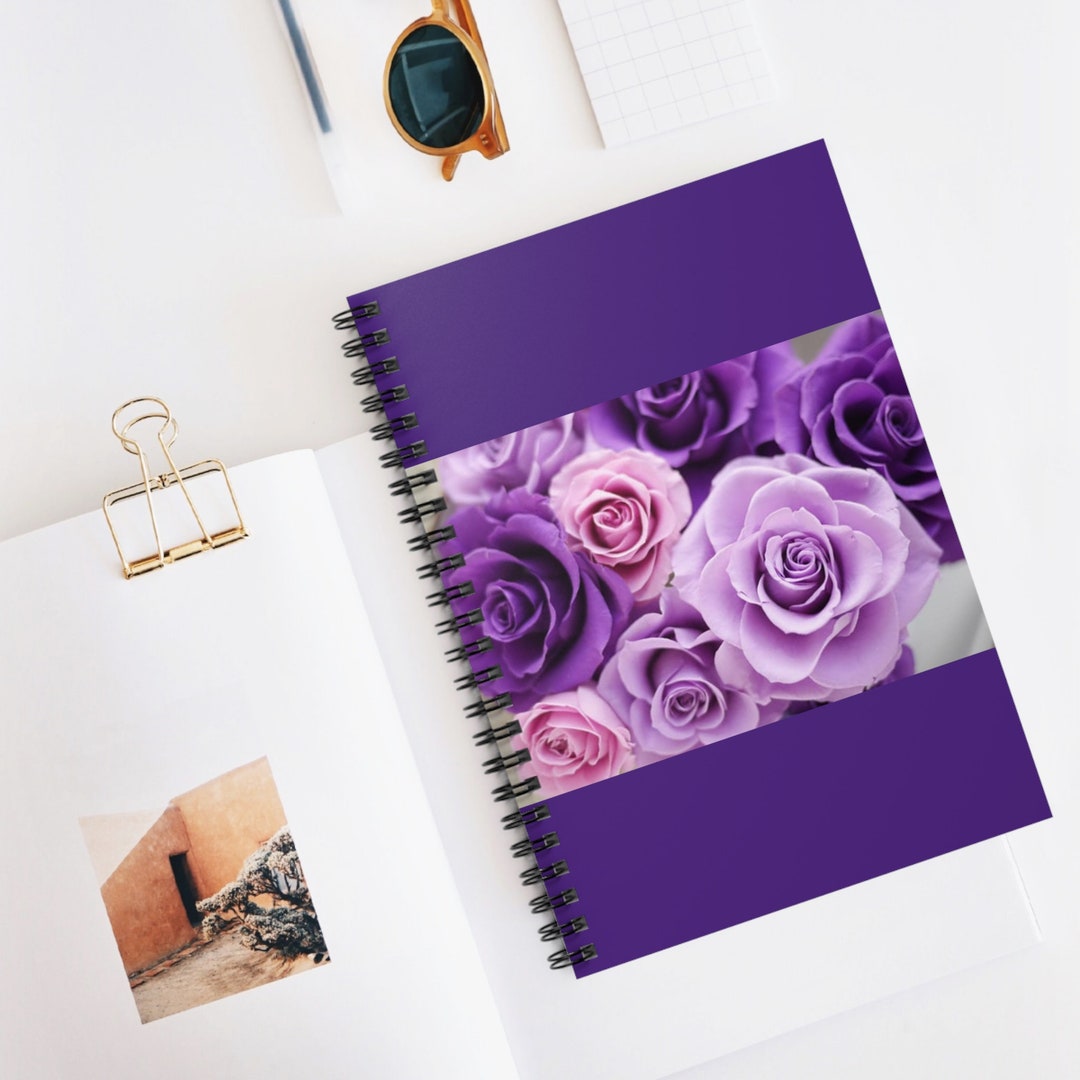 Purple Roses Spiral Notebook Purple Roses Journal Purple Roses Notebook ...