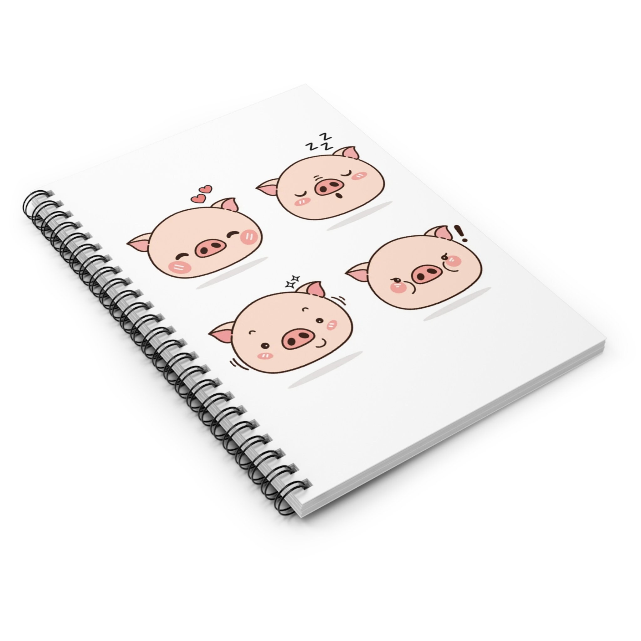 Piggy Spiral Notebook Pig Notebook Pig Journal Pink Journal Cute Spiral ...