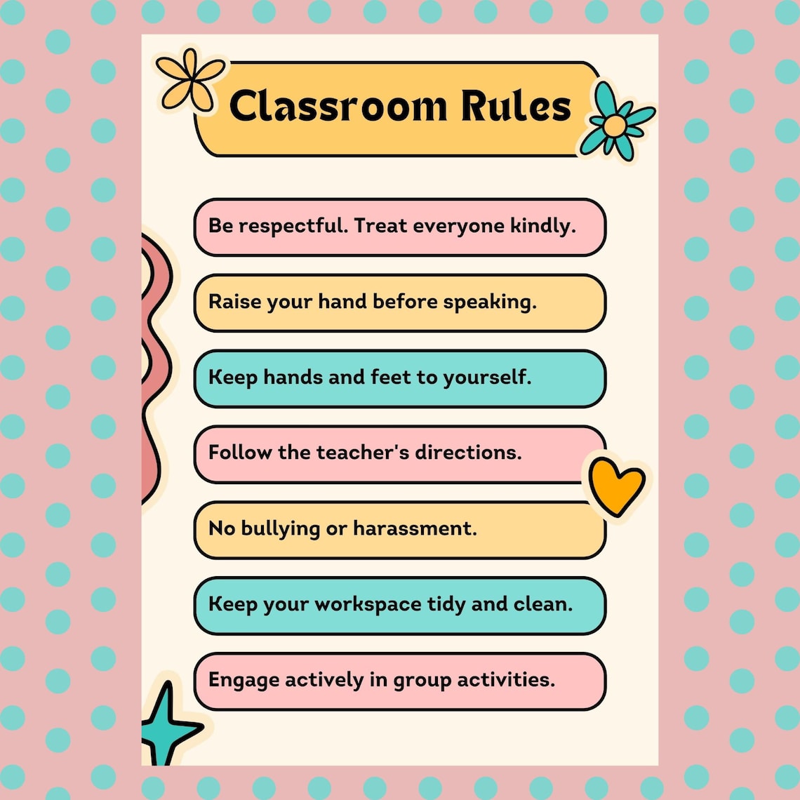 Classroom Rules Poster Editable & Printable Fun and Educational Decor ...