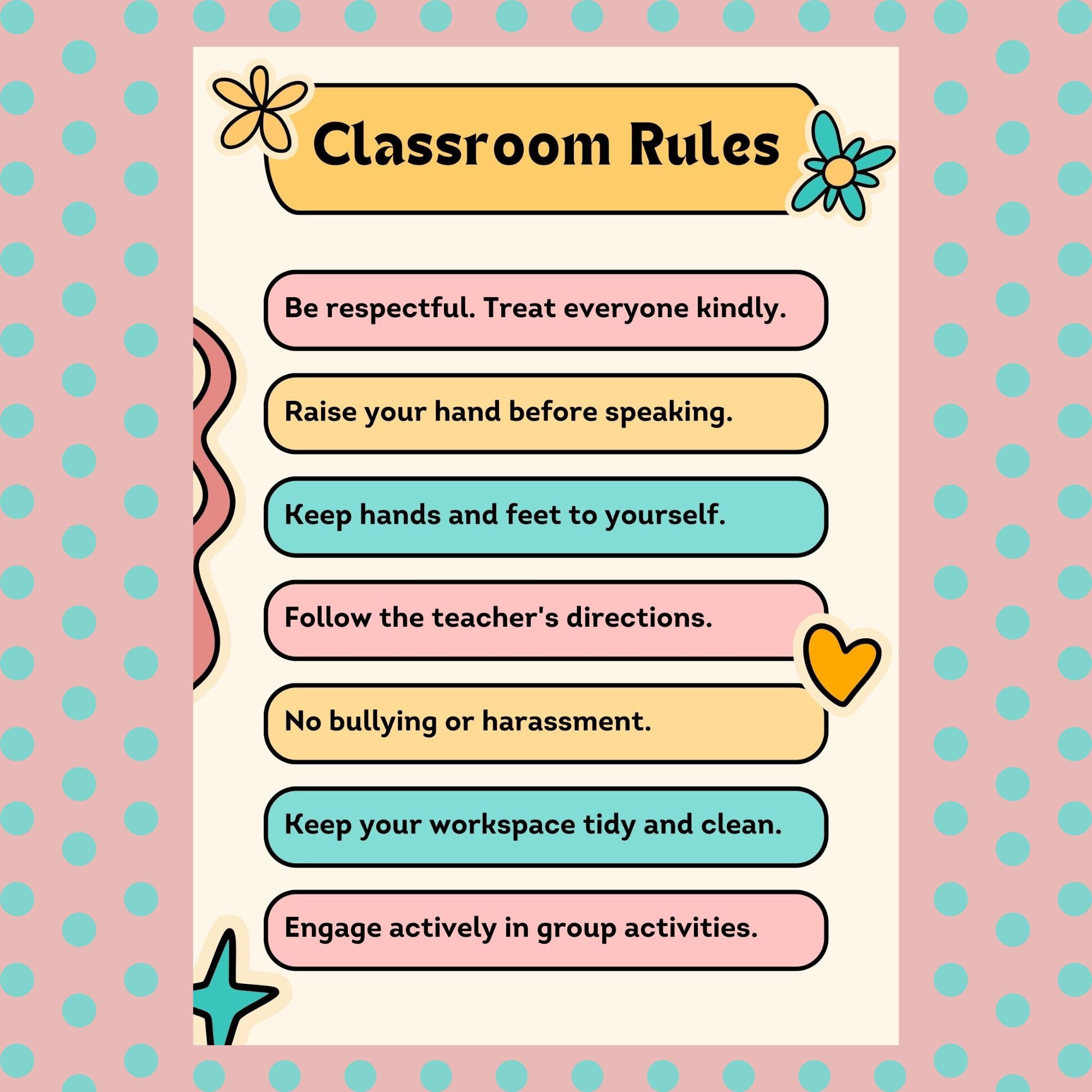 Classroom Rules Poster | Editable & Printable | Fun and Educational ...