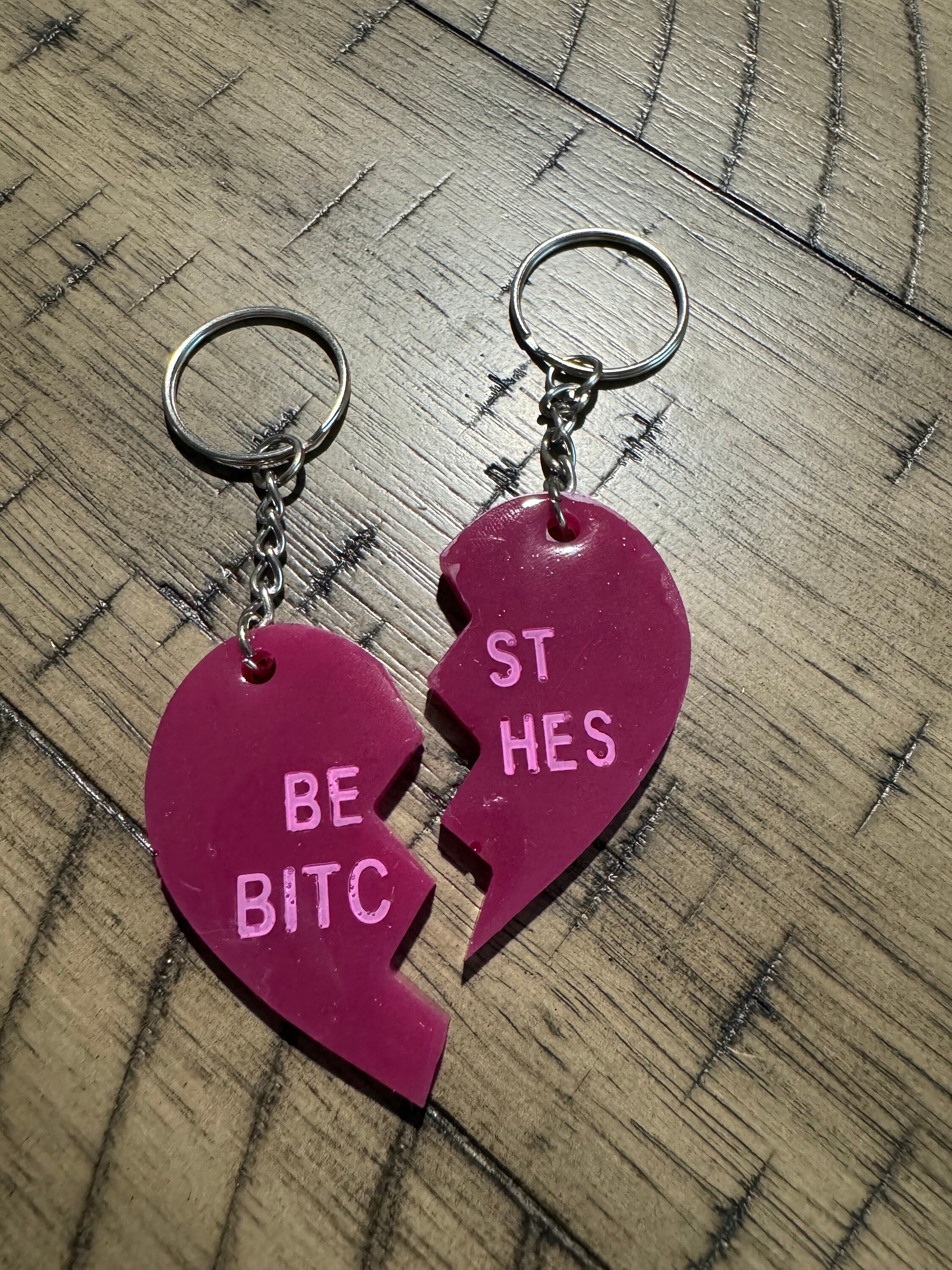 Best Friend Keychain Set, Best B*tches Keychain Set, Besties Keychains ...