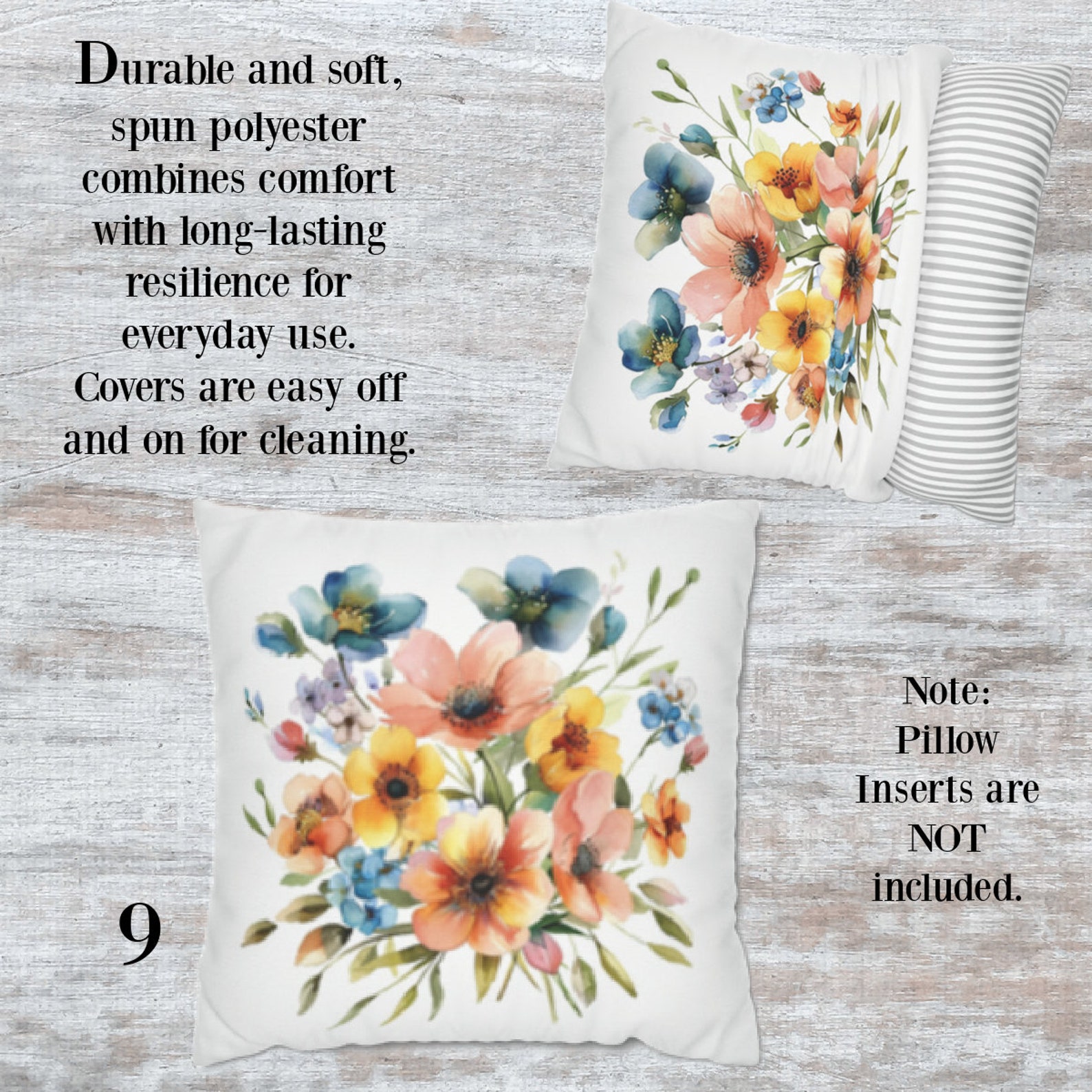 Spring FLORAL PILLOW COVERS, Abstract Cushion Covers, for 20x20 Pillow ...