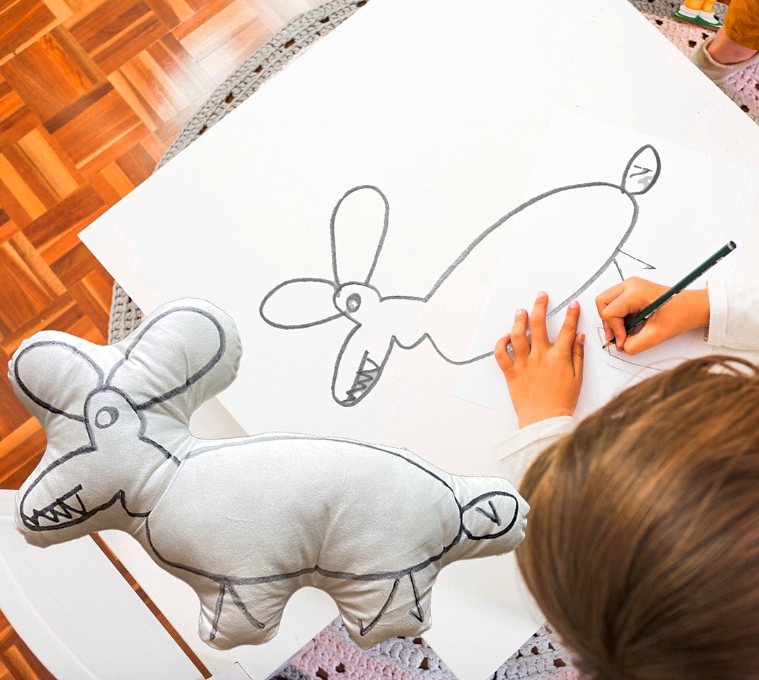 Custom Kids Drawing Pillow Cover: Personalized Keepsake Cushion Custom ...