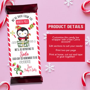 Editable Elf on the Shelf Returns Candy Bar Wrapper Template, Printable ...