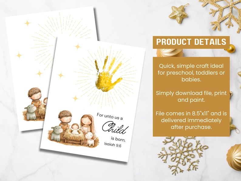 Nativity Scene Christmas Handprint, Christian Christmas Craft for ...