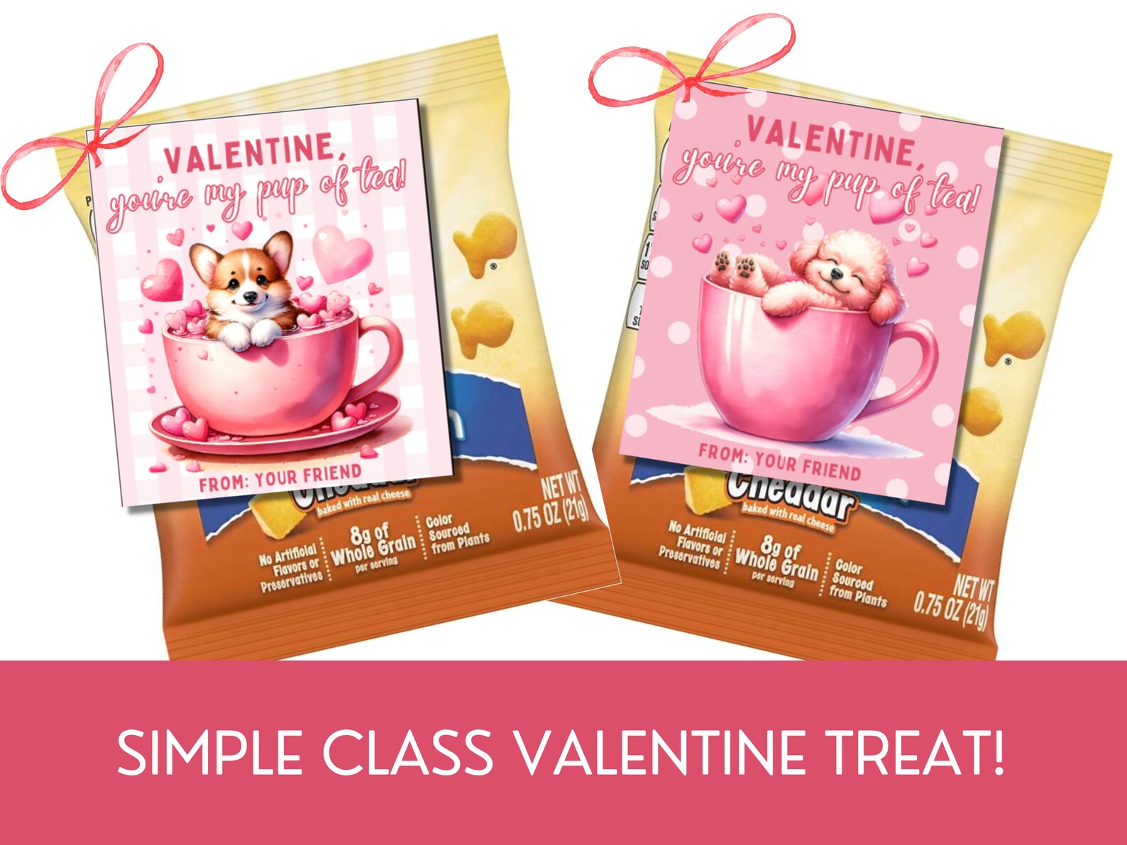 Printable Dog Valentine's Day Cards, Pup of Tea Valentine Cards ...