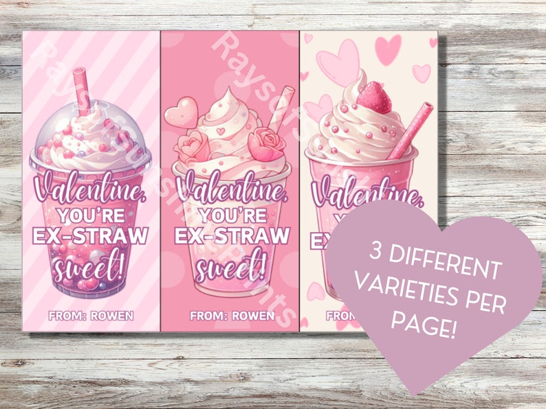 Editable Crazy Straw Tags, EXSTRAW Sweet Valentine, Classroom Valentine ...