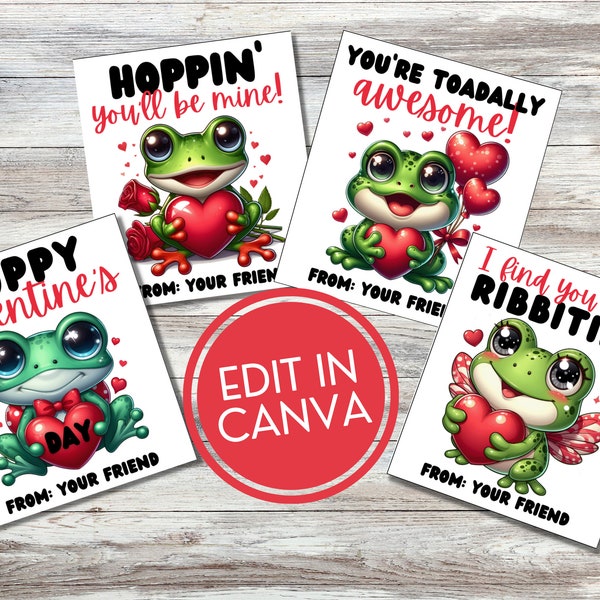 Frog Valentines - Etsy
