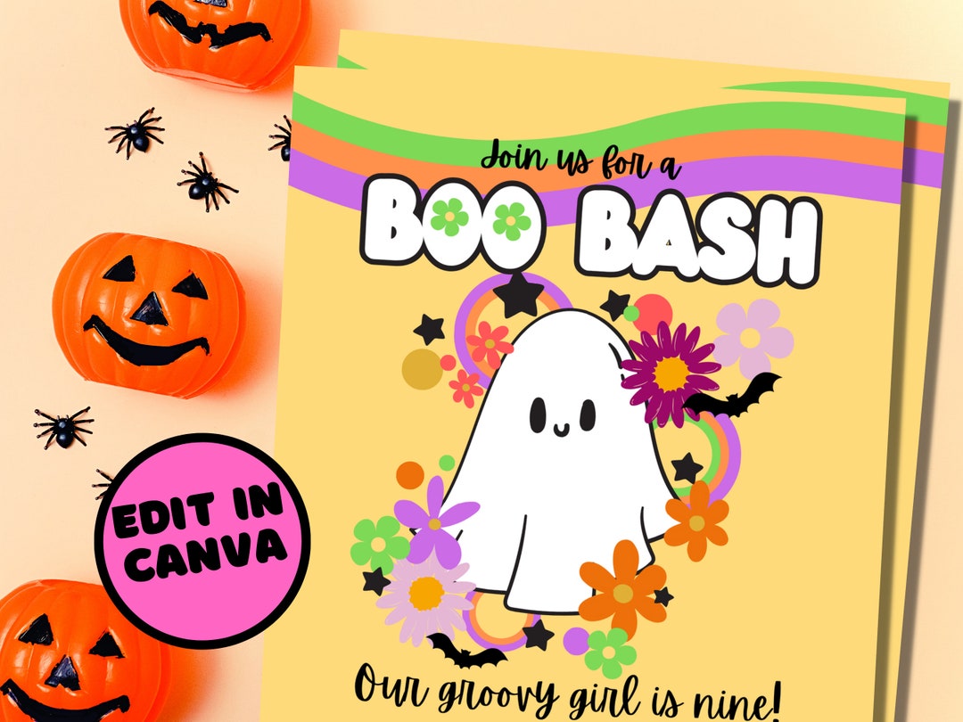 Editable Boo Bash Halloween Invitation Template, Printable Boo Bash ...