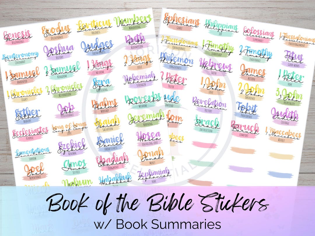 Books of the Bible Stickers: Pastel Christian Journaling Supplies - Etsy