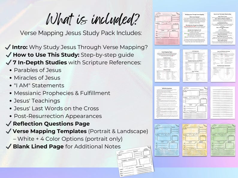 Verse Mapping Jesus Study Guide: Bible Study Template (digital Download ...