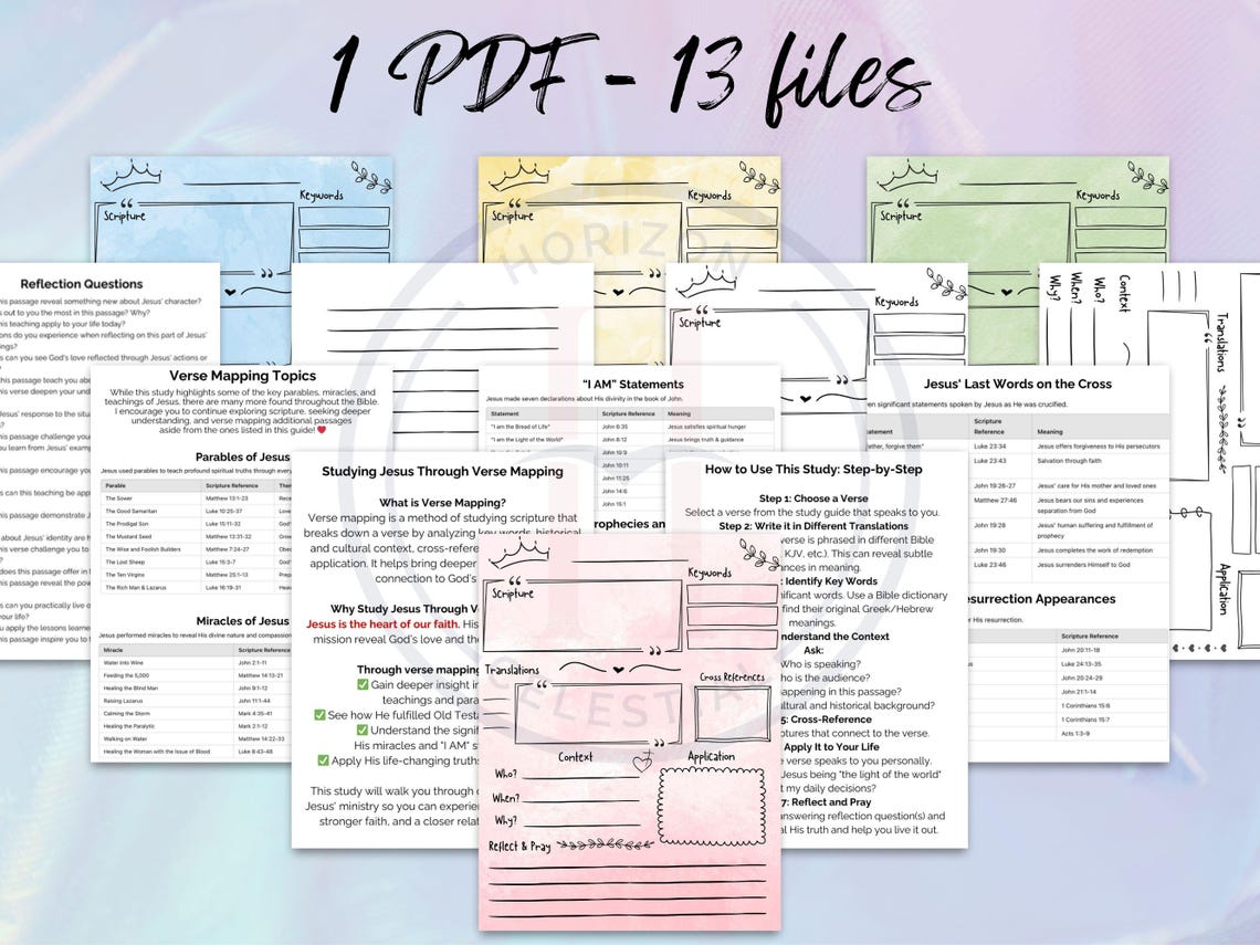 Verse Mapping Jesus Study Guide: Bible Study Template (digital Download ...