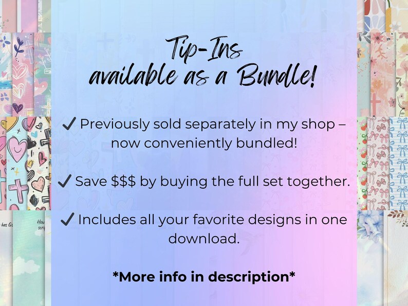 Bible Tip-ins Bundle: Printable Bible Journaling Notes (downloadable ...