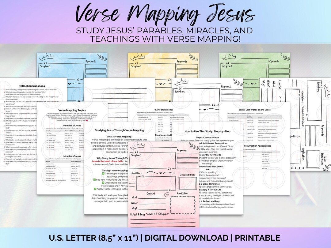 Verse Mapping Jesus, Bible Study Guide, Bible Study Template, Bible ...