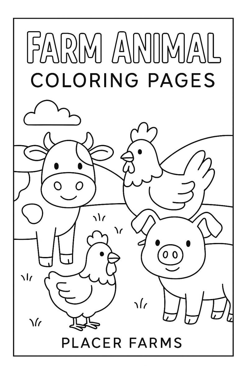 Farm Animal Coloring Pages for Kids – Printable PDF + Bonus Barn Scene ...