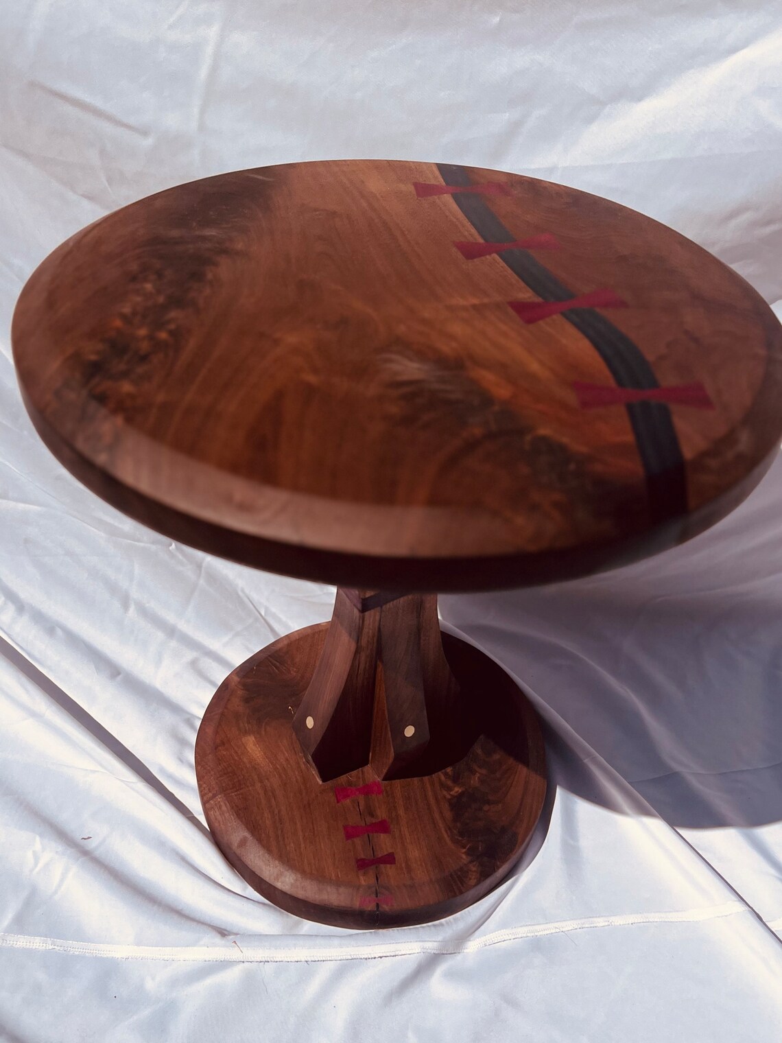 Handcrafted Black Walnut With Purple Heart Bow Tie Inlays and Black ...