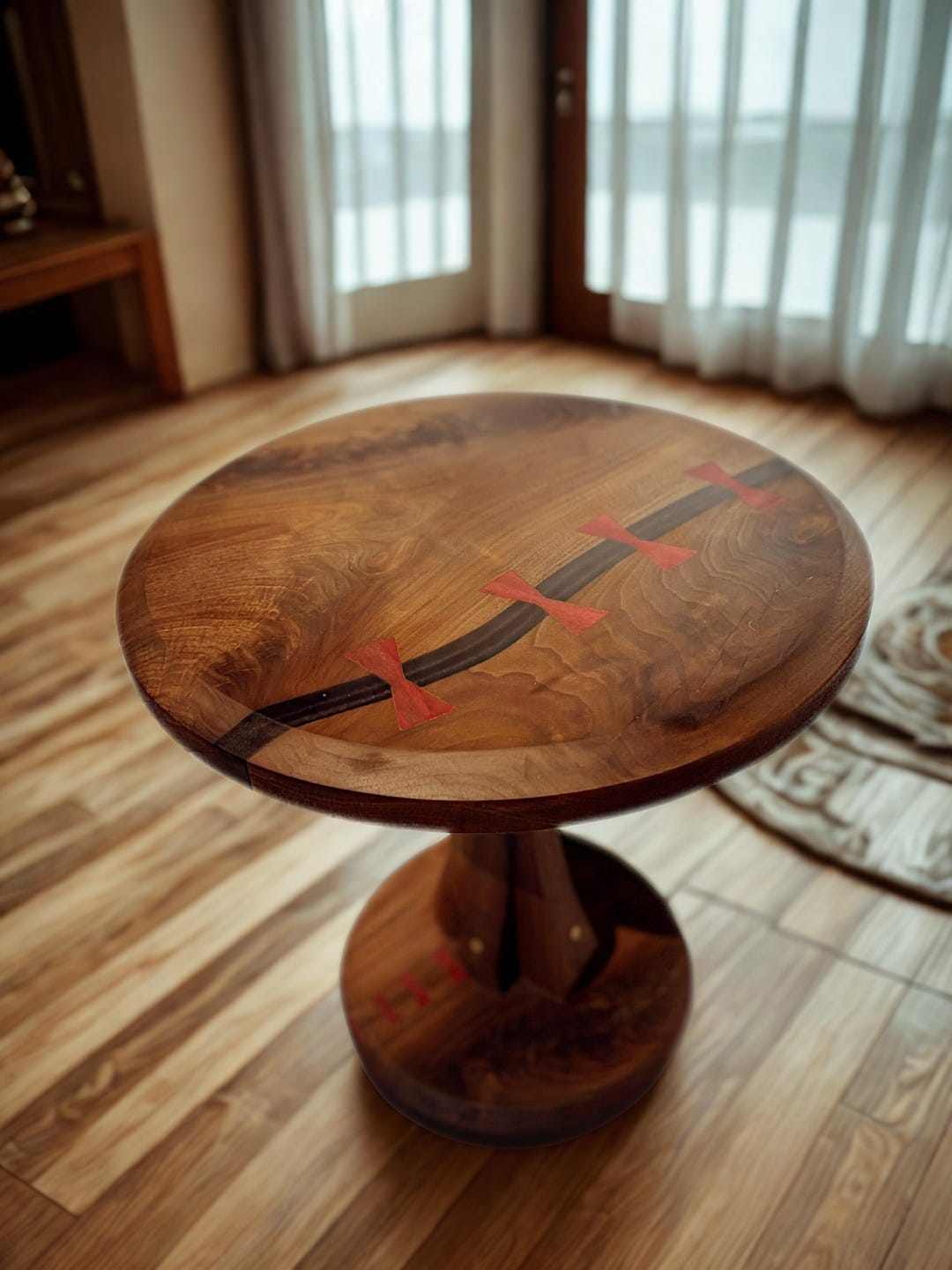 Handcrafted Black Walnut With Purple Heart Bow Tie Inlays and Black ...