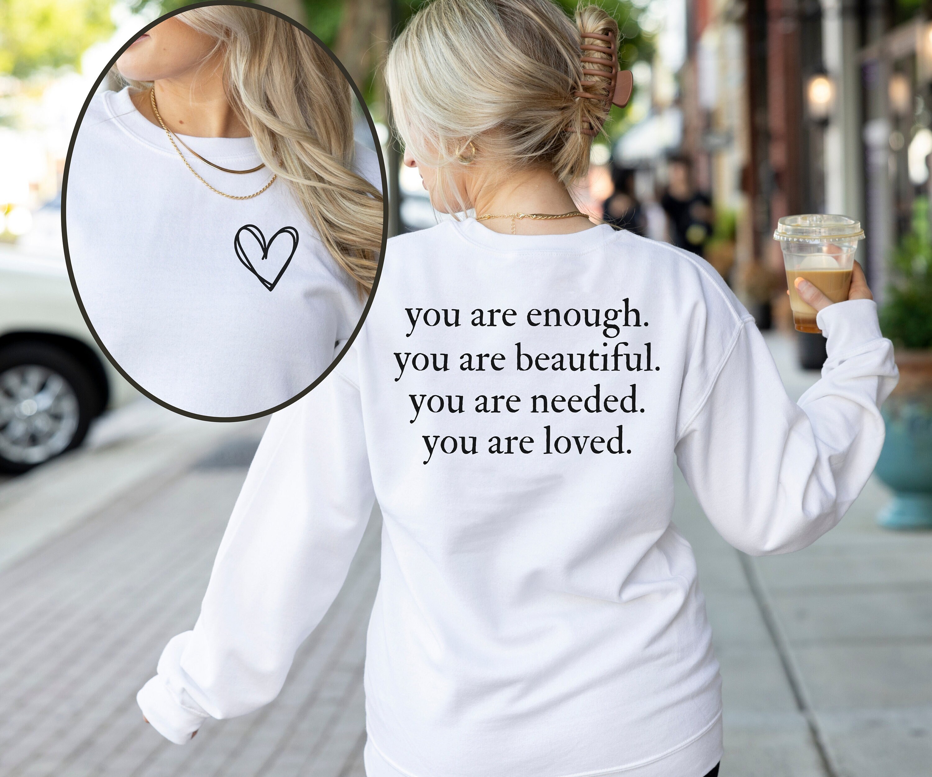 Positive Affirmation Sweater for Her Mental Health Aesthetic You Are ...